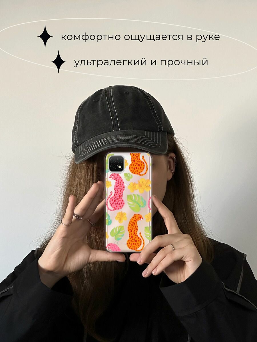 Силиконовый чехол на Wiko T3 / Вико Т3 с принтом "Экзотика", прозрачный — фото 1