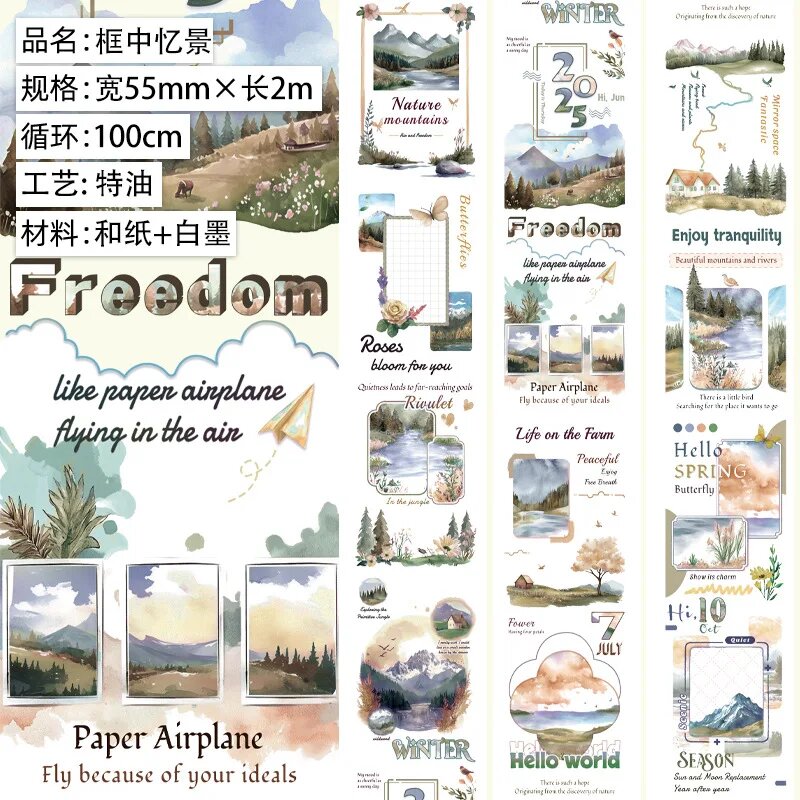 Голубая морская волна декоративная лента View washi paper