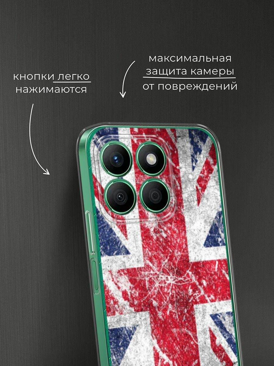 Силиконовый чехол на Honor X8B / Хонор X8B с принтом "Флаг британский" — фото 1