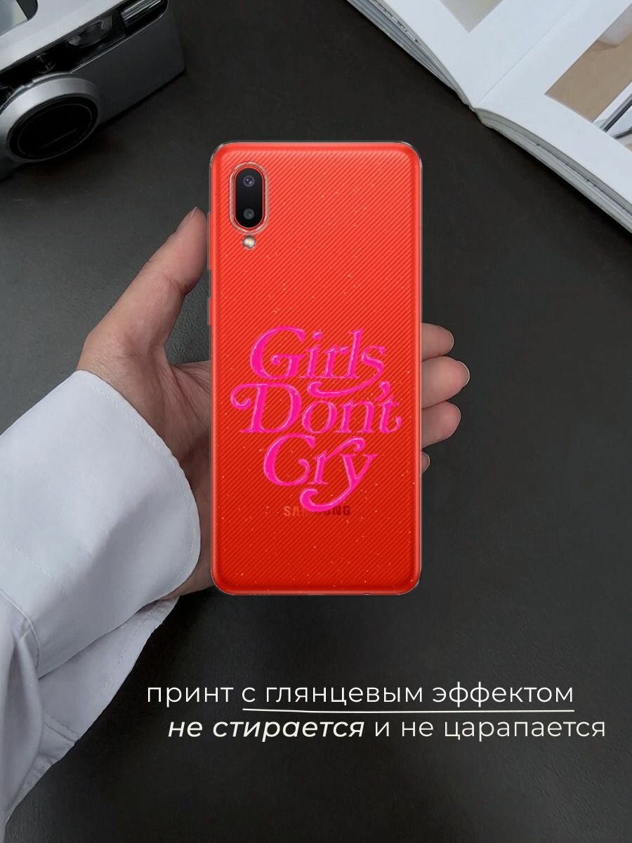Чехол на Samsung Galaxy A02 / Самсунг Галакси А02 с принтом "Девочка не плачь" — фото 1