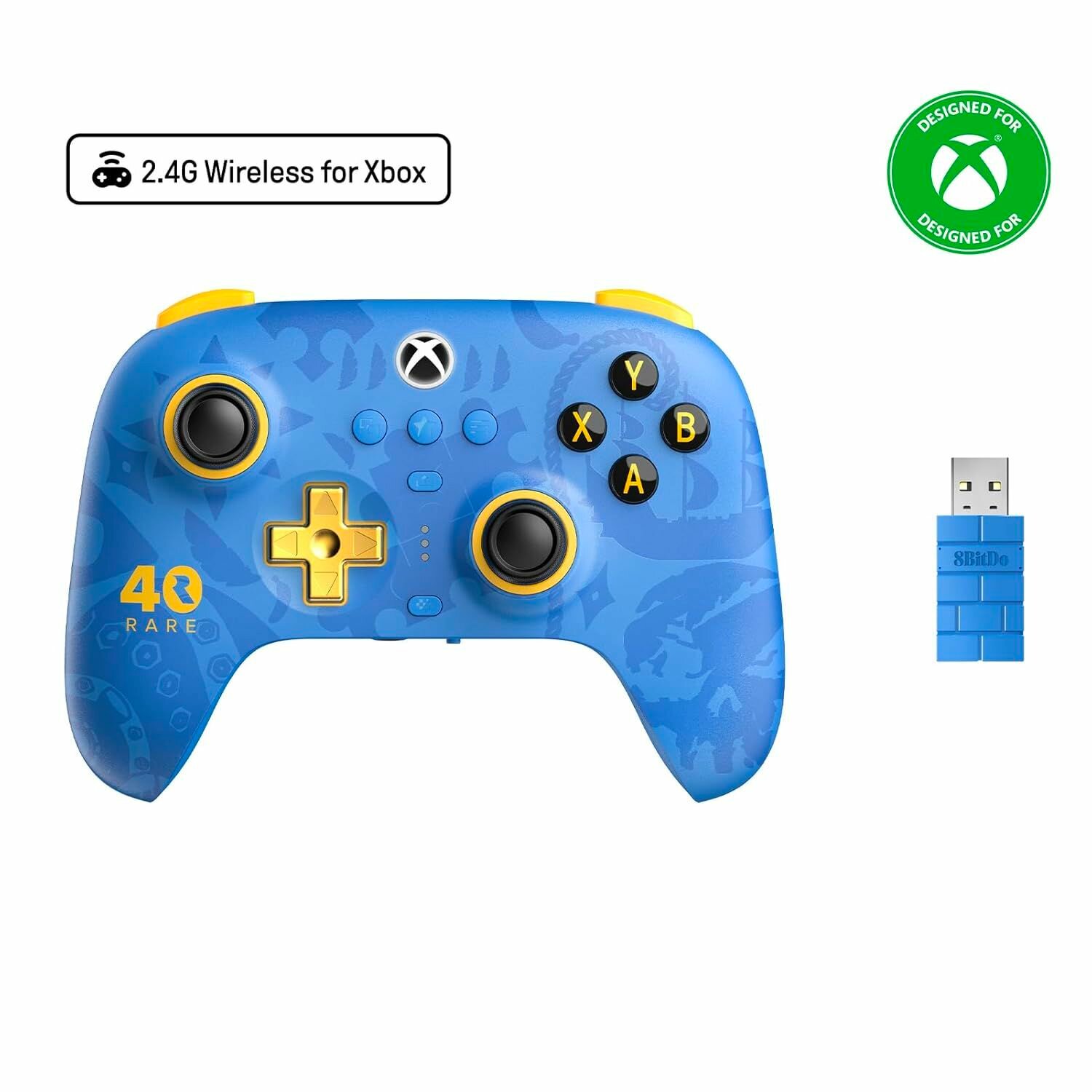 Беспроводной контроллер Xbox 8BitDo Ultimate с тремя режимами, совместимый с Xbox Series X S и Xbox One, Apple, ПК с Windows и Android редкое издание к 40-летию