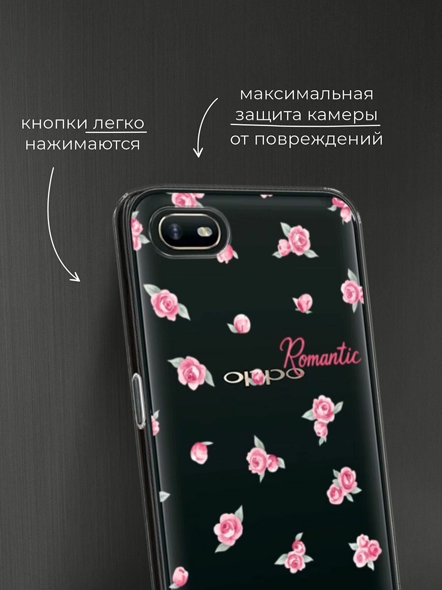 Чехол на Oppo A1k / Оппо А1к с принтом "Romantic 2", прозрачный — фото 1