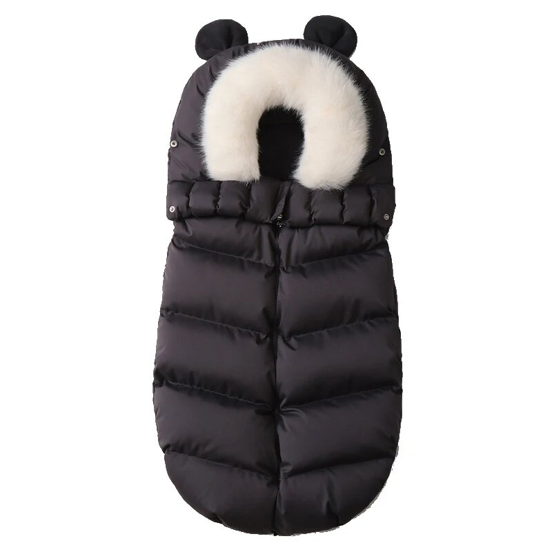 Зимняя детская обувь для улицы, путешествий, толстый теплый кокон-конверт, съемный меховой воротник, сумка для детской коляски в коляске