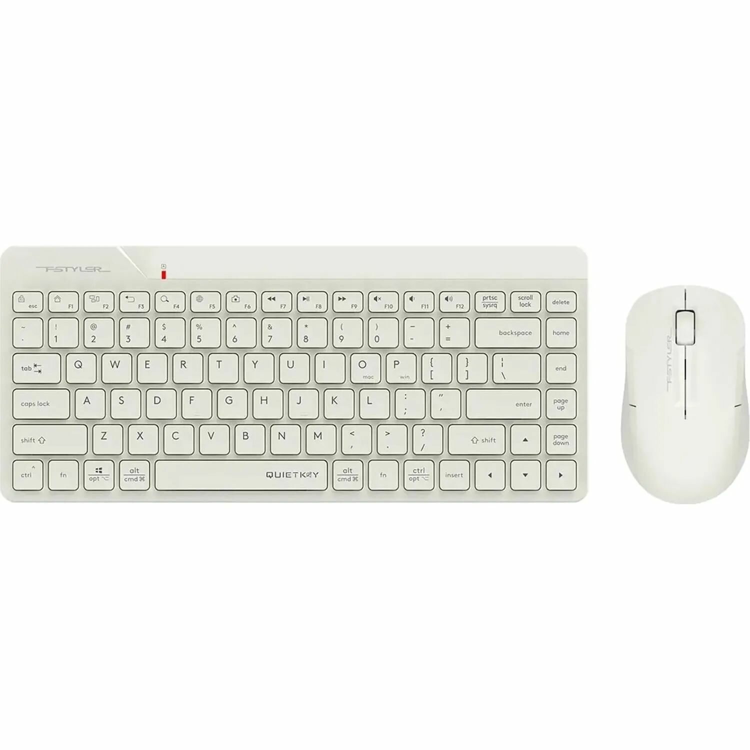 Комплект клавиатура и мышь A4Tech Fstyler бежевый, USB, беспроводной, slim
