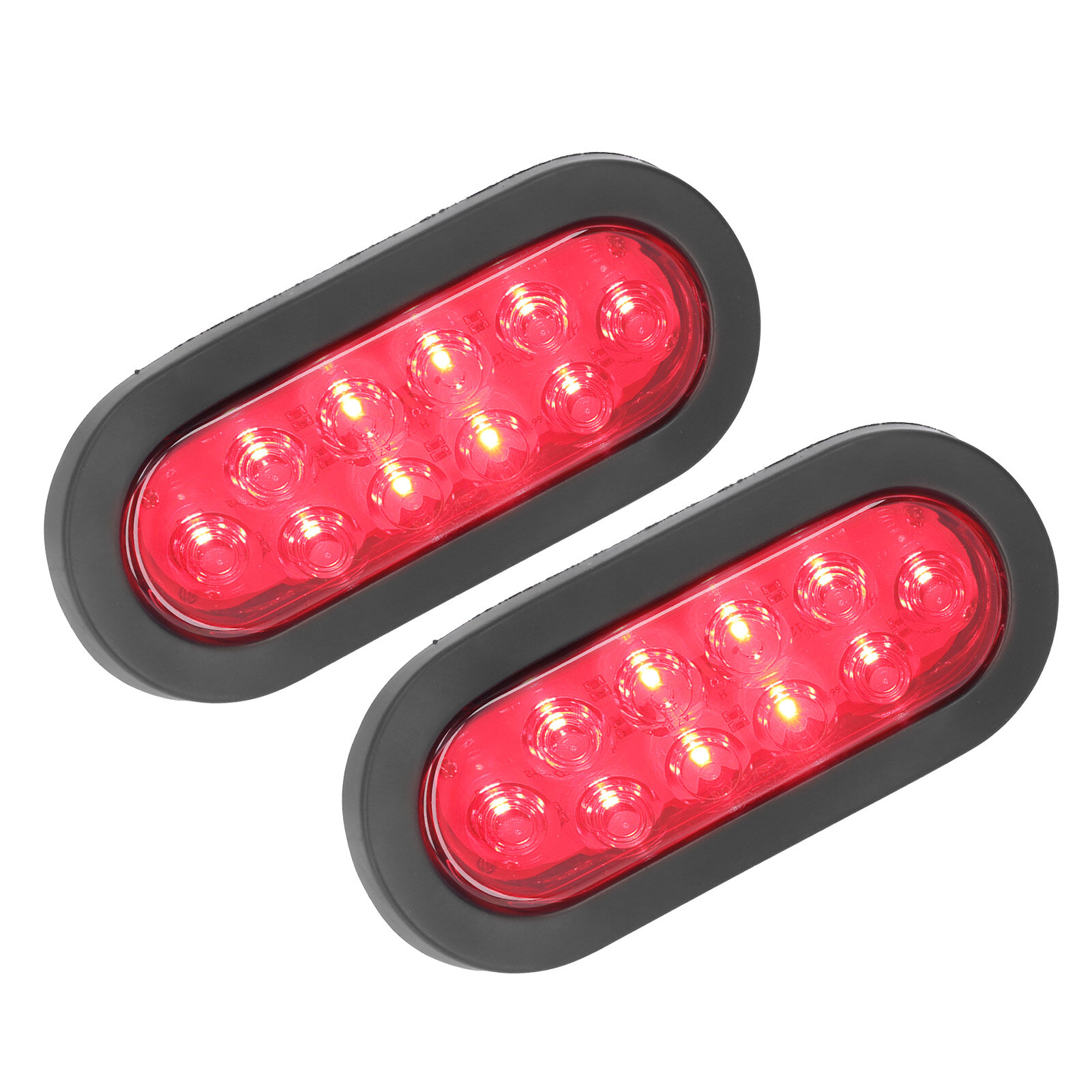 2шт LED Маркер Фонарь Водонепроницаемый Овальный Красный 12V Задний Сигнал Поворота Стоп Лампа для Грузовиков Лодок Прицепов и дома на колесах