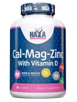 Haya Labs / Кальций / Магний / Цинк / Витамин D / Calcium Magnesium & Zinc with Vitamin D / 90 табл.