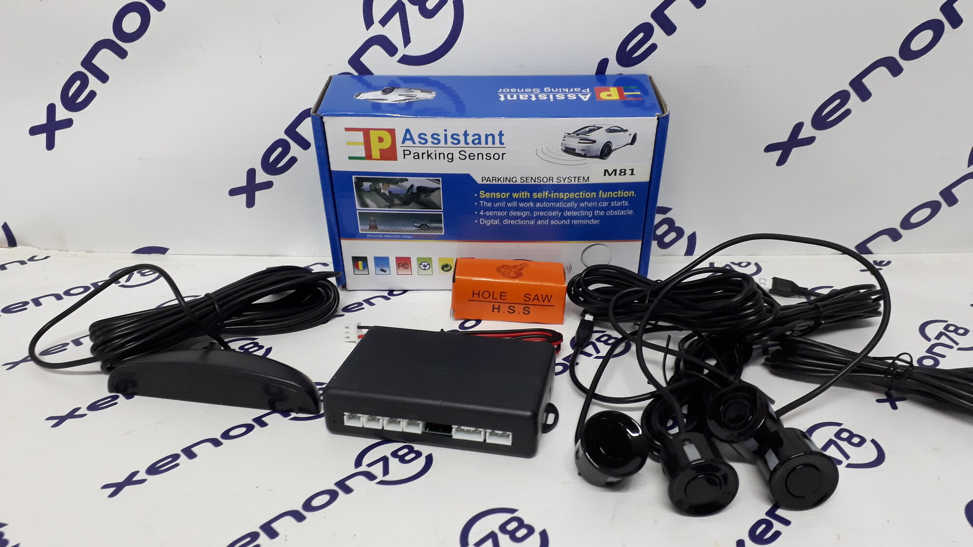 Парктроник для заднего бампера M81 (черные датчики 21 mm, сверло)