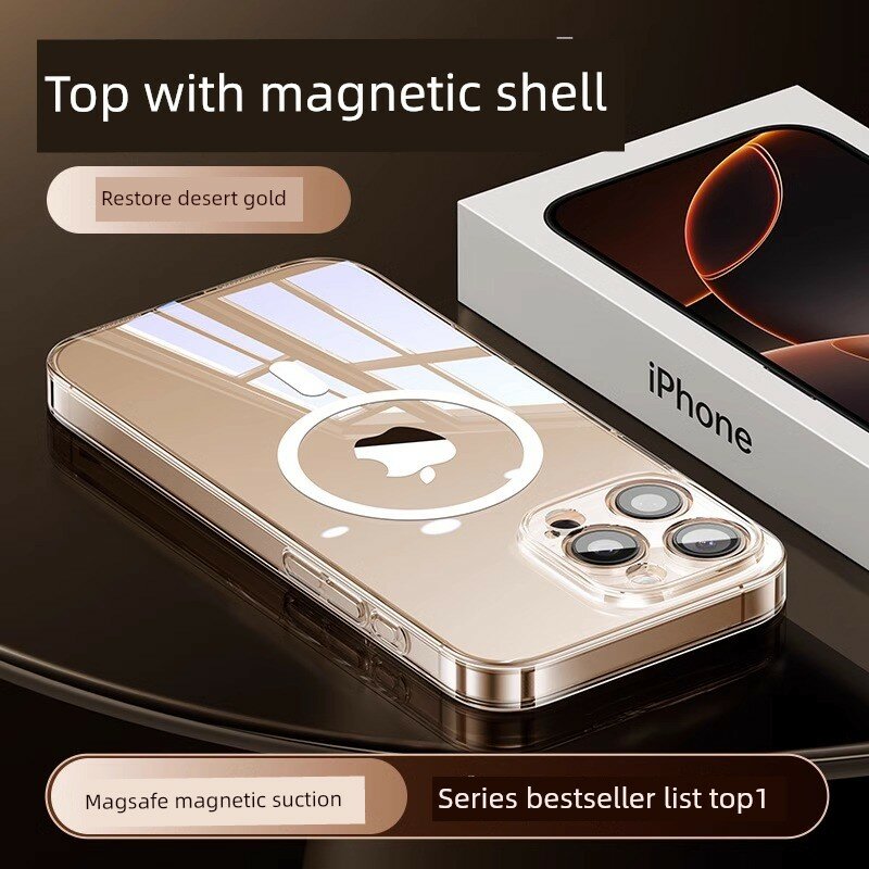 Ультратонкий прозрачный чехол Magsafe для iPhone 16 Pro Max, полная защита, ударопрочный, антижелтый, прозрачная