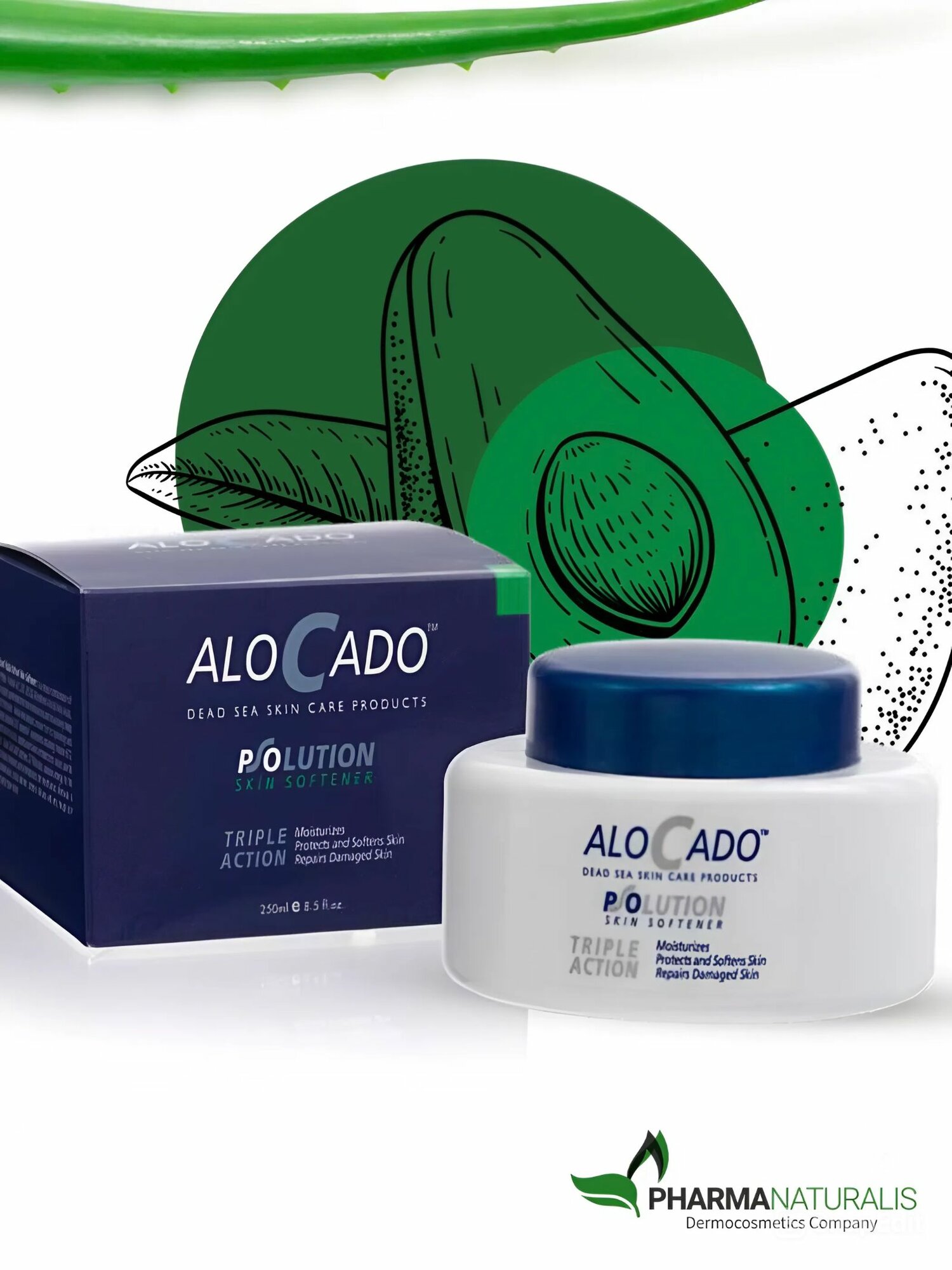 Крем для обработки сухой и потрескавшейся кожи лица и тела Alocado Skin Softener заживляющий / Мазь для рук и ног, лечение экземы и трещин Алокадо / Средство от раздражения и зуда