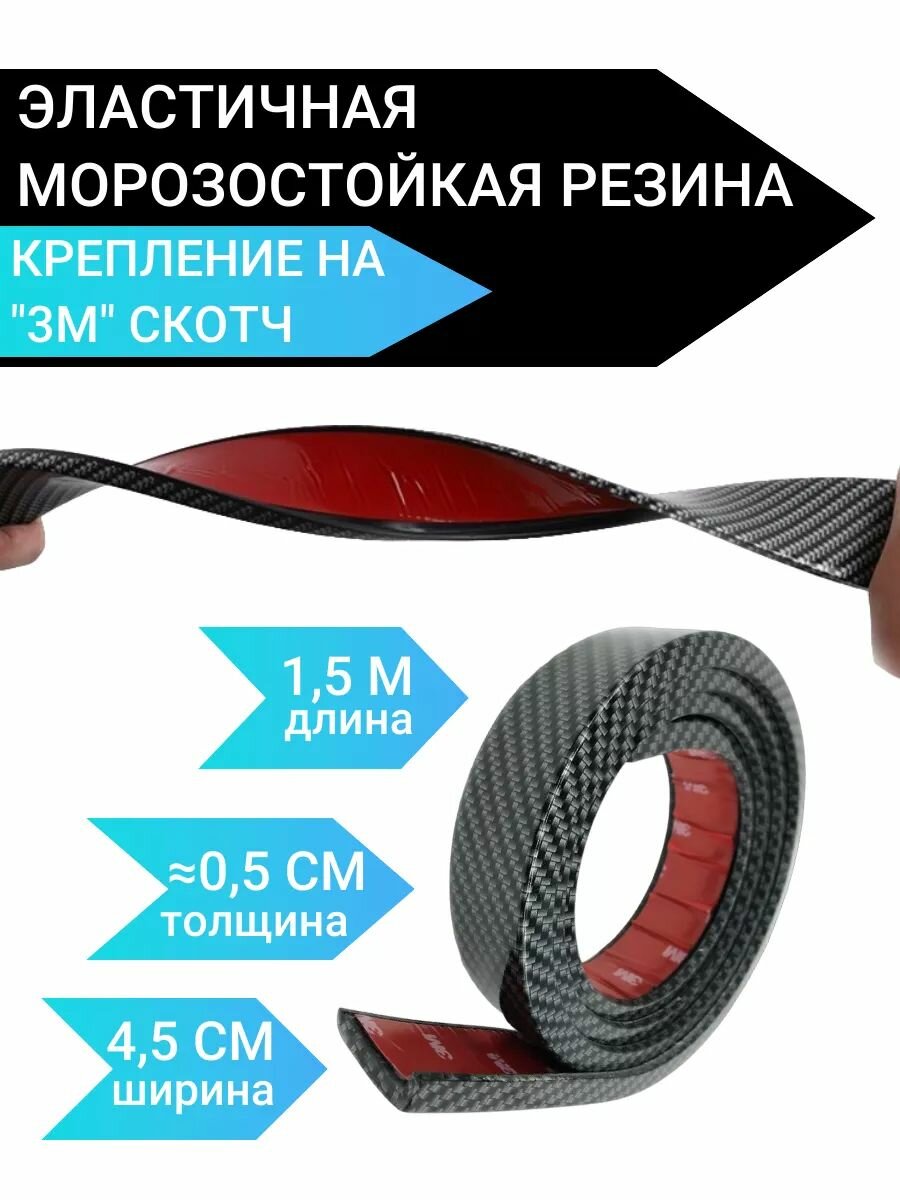 Защита колесных арок GEALFIS 150 см — гибкая ПВХ накладка для арки, универсальная защита от грязи, царапин и камней