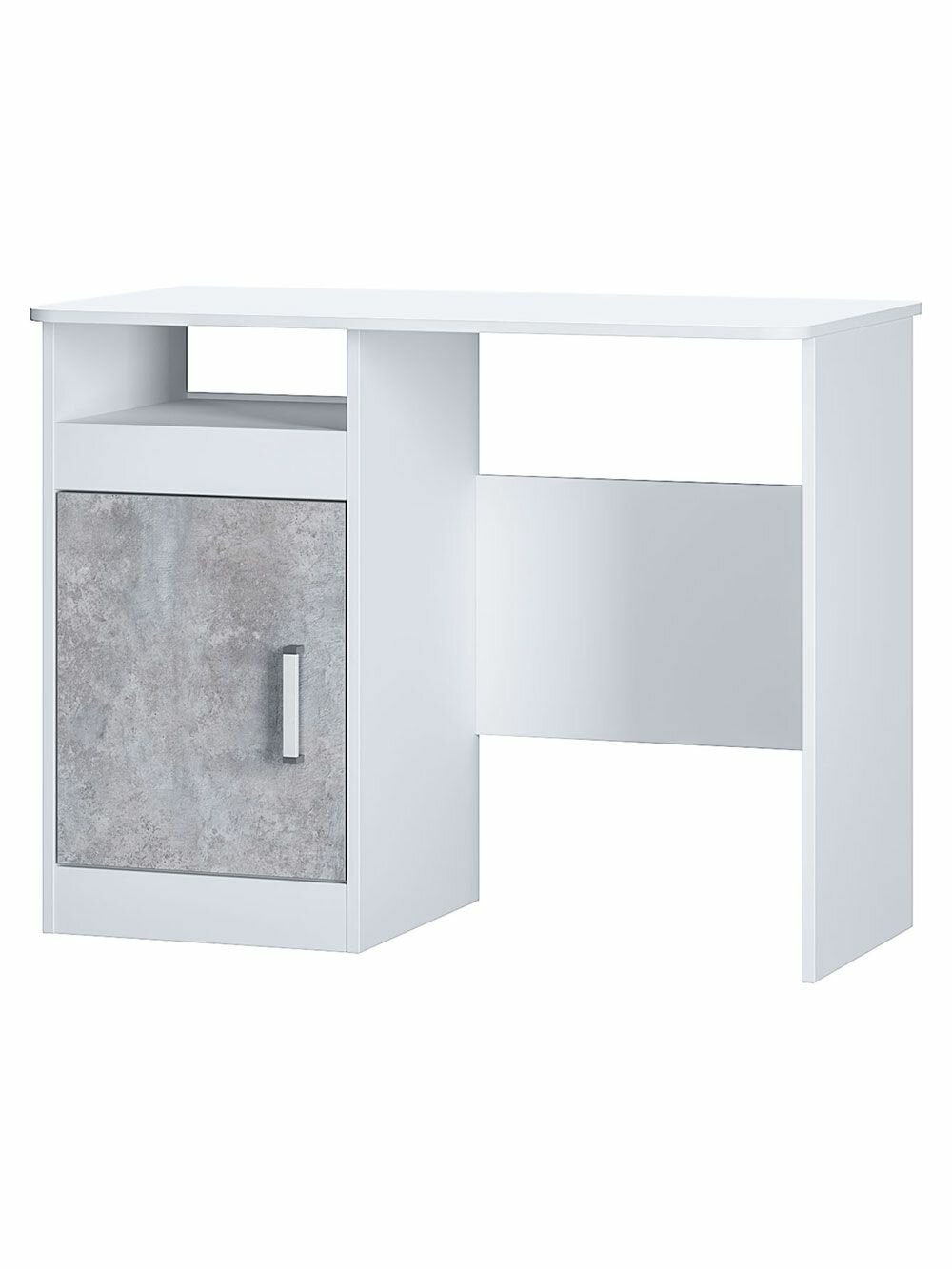 Стол письменный Паскаль детский, с полками, 97х50х75 см, Белый / Цемент светлый