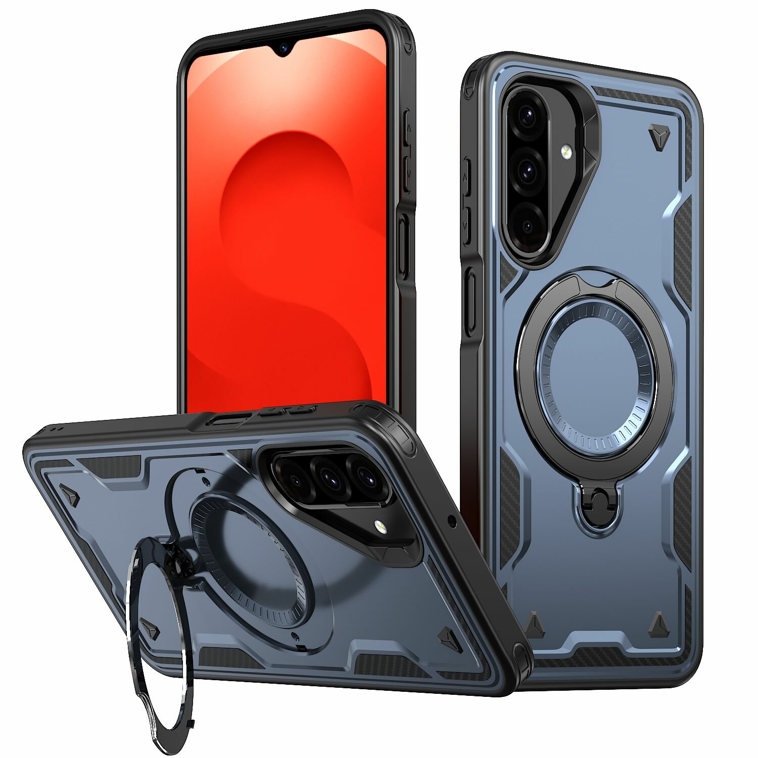 Чехол бронированный для Samsung Galaxy A26, противоударный, Поддержка MagSafe, с подставкой для живого видео