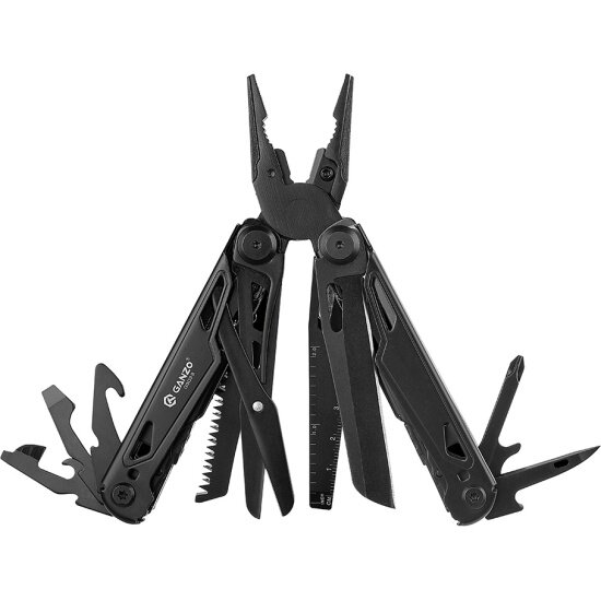 Мультитул Ganzo G303-B (24 в 1) черный с полноразмерными ножницами