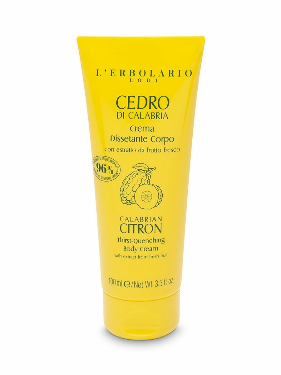 L'ERBOLARIO Крем для тела и рук увлажняющий освежающий с ароматом цитрона CALABRIAN CITRON, 100мл