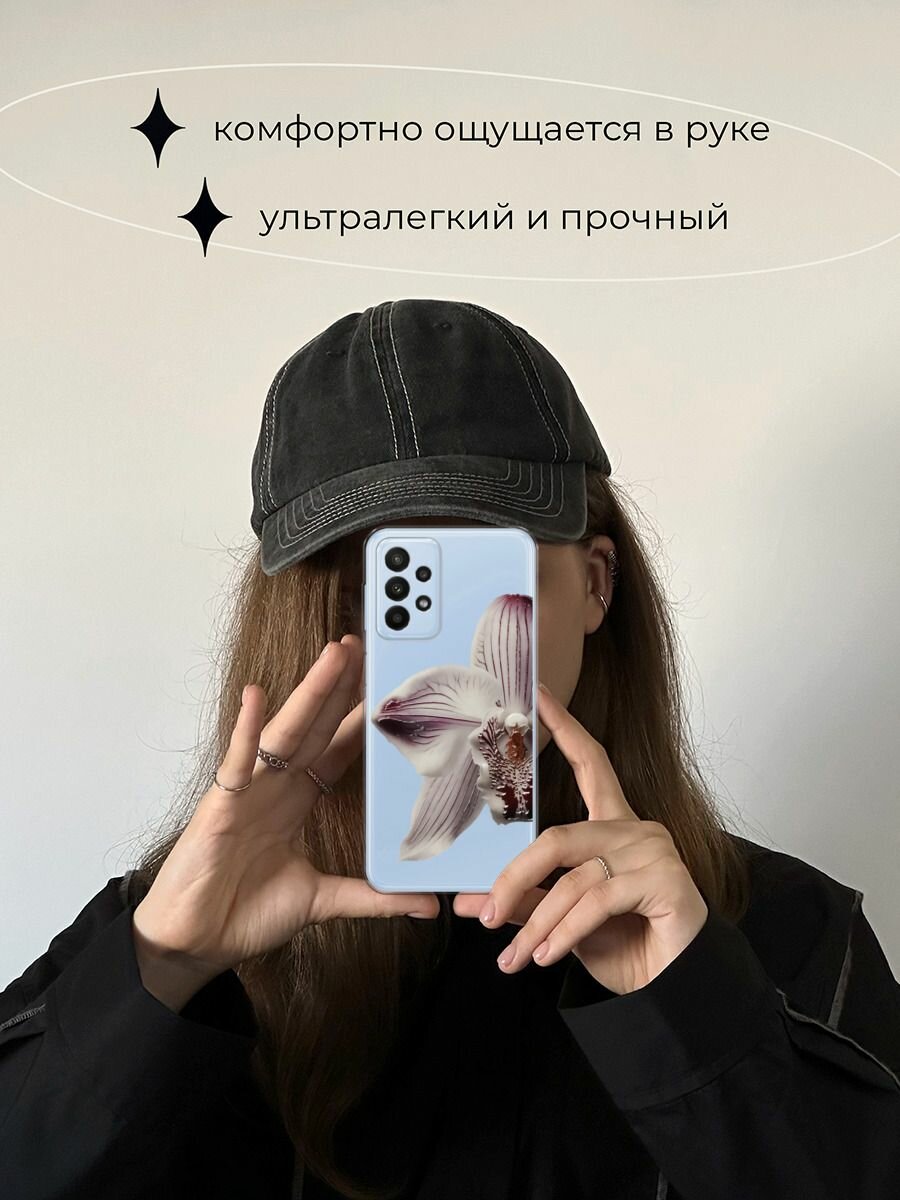 Чехол на Samsung Galaxy A23 / Самсунг Галакси А23 с принтом Белая орхидея — фото 1