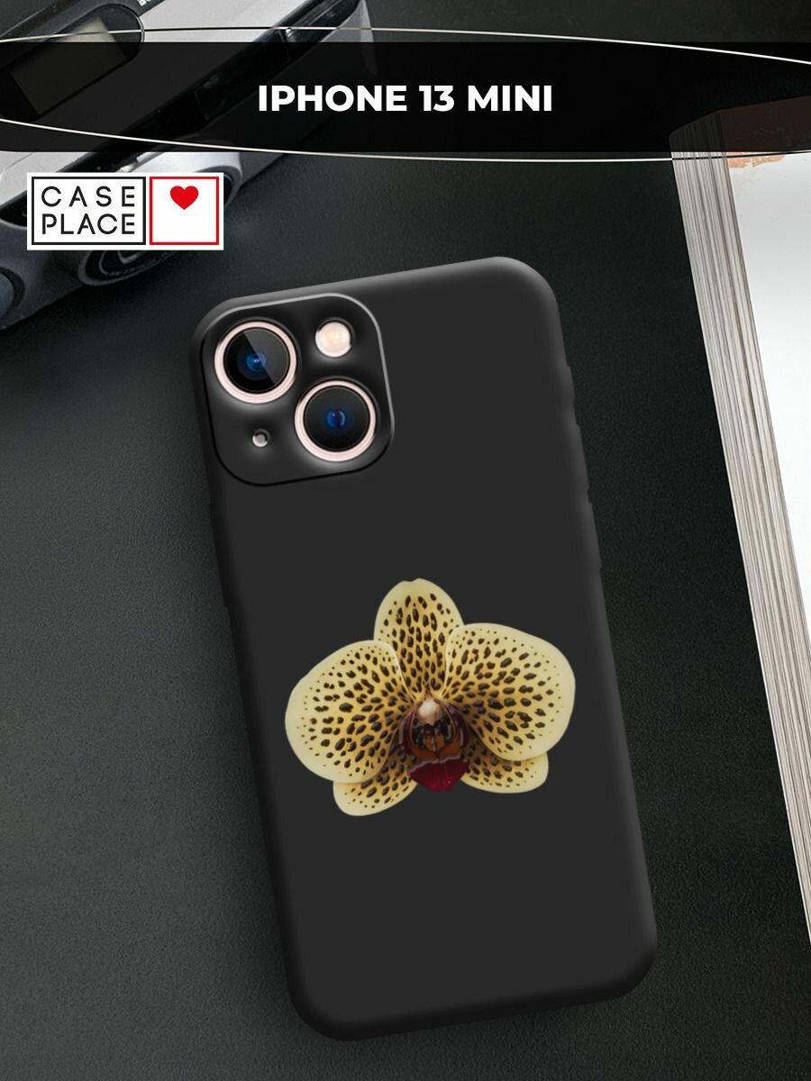Чехол на Apple iPhone 13 mini / Айфон 13 Мини с принтом Желтая орхидея 2