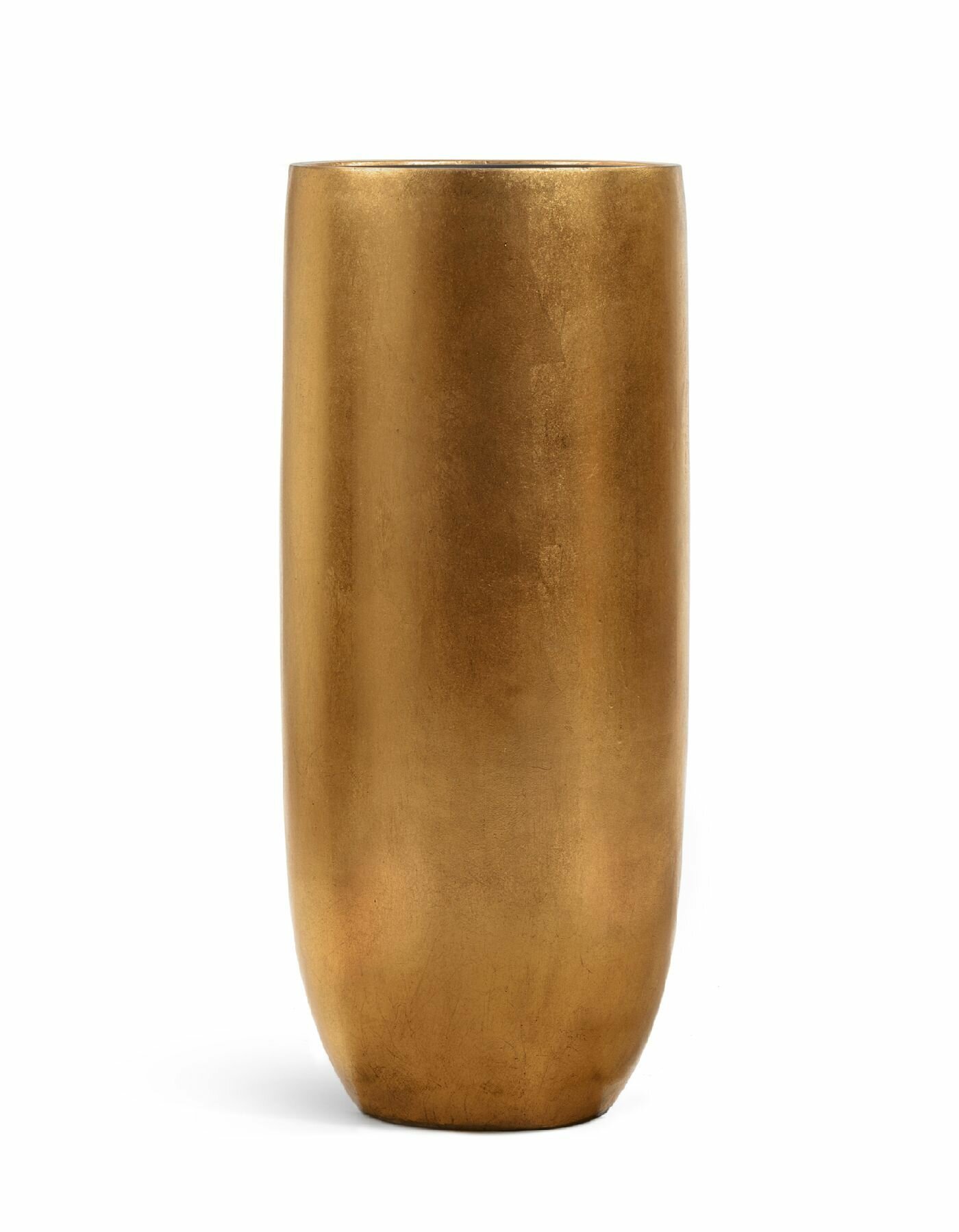 Кашпо TREEZ Effectory Metal Высокий округлый конус сусальное золото 31*72 см