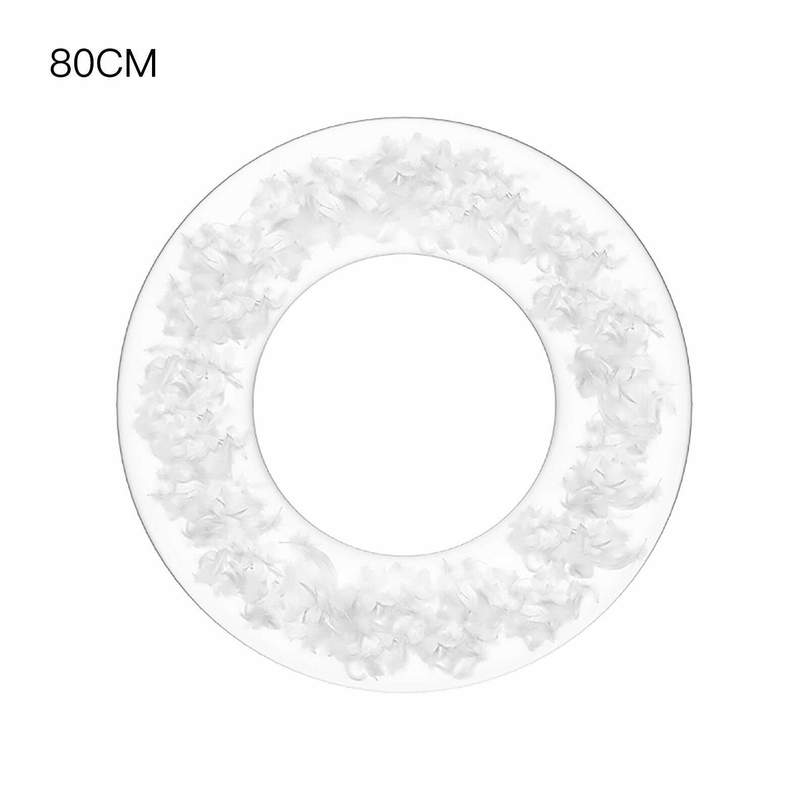 Андер Онлайн, ПВХ надувной круг с перьями, 80 см, белый