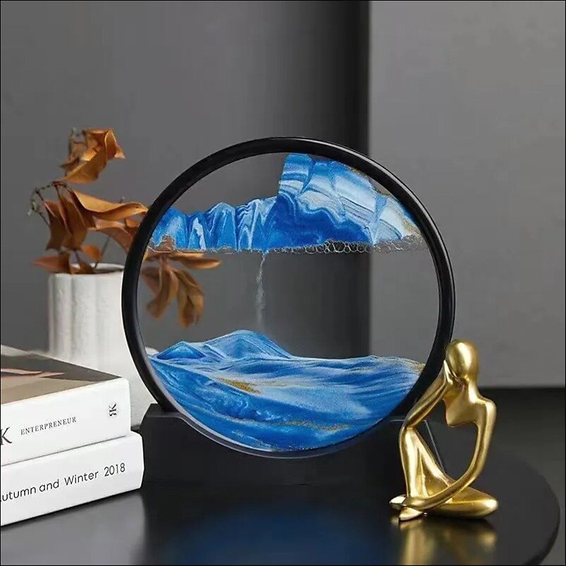 Картина песочная 3D интерьерная в белый рамке / Песочные часы антистресс / подарк