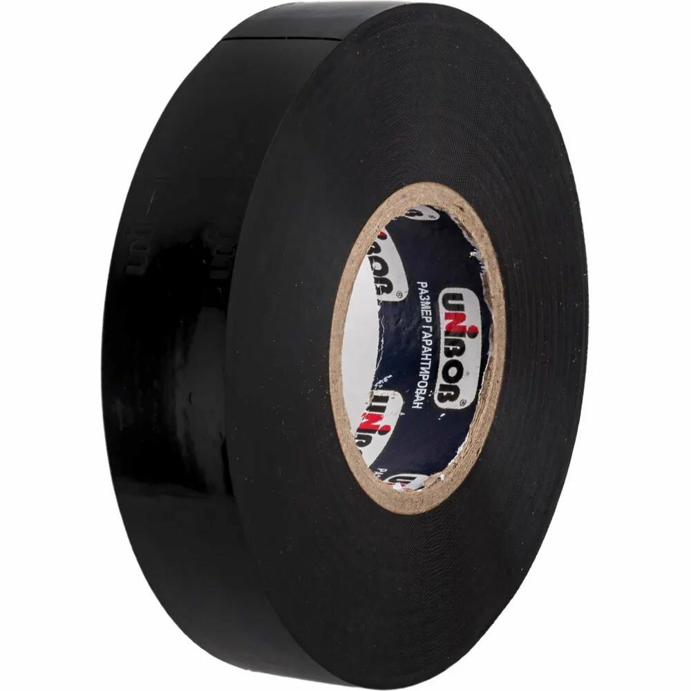 Изолента ПВХ UNIBOB 19 мм х 25 м, черная, 200 мкм 211753