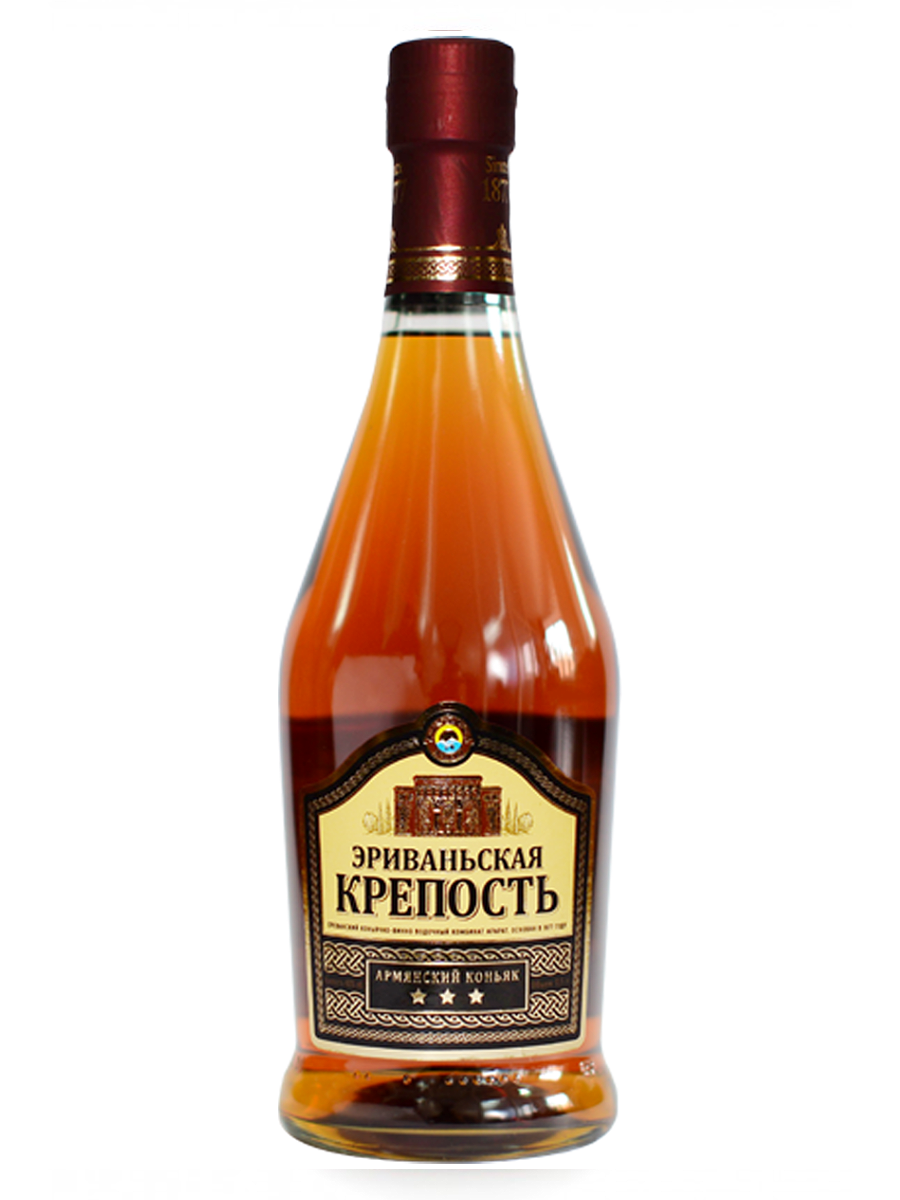 Коньяк "Эриваньская крепость" 3 года, ординарный, 0,5 л, 3 звезды