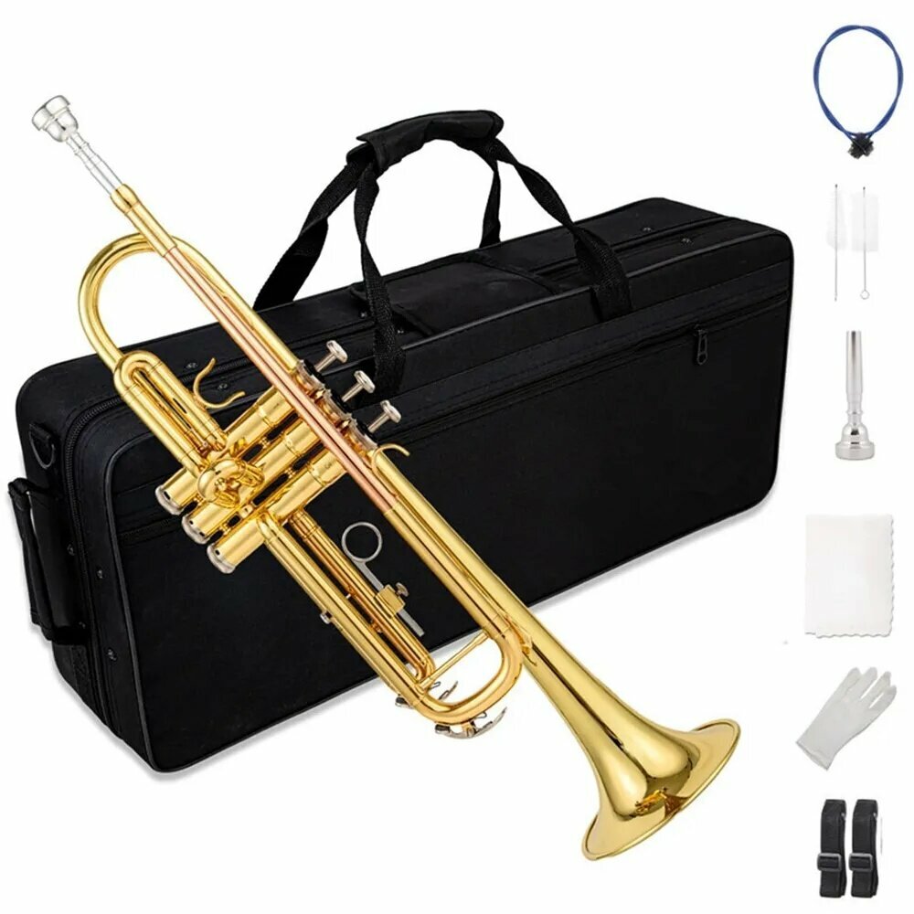Труба музыкальный инструмент, выдувной трубки из люминофорной бронзы си-бемоль, Набор с сумкой