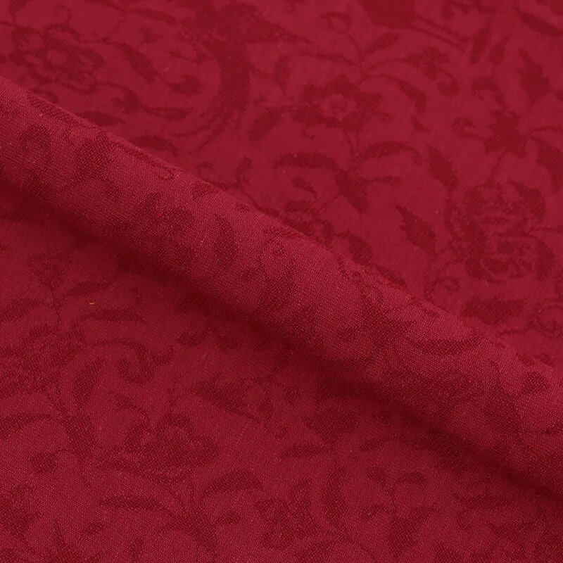 Жаккардовая ткань вискоза/хлопок 50/30/20 белый фиолетовый 1 м Бордовый, deep red