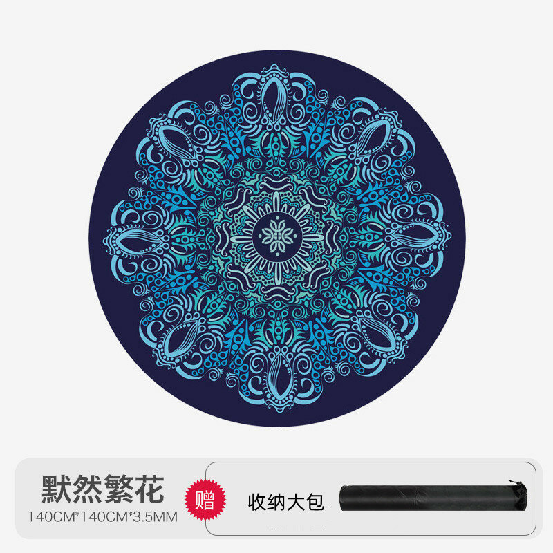 Коврик для йоги, круглый, натуральный каучук, увеличенный размер, 1,4м, 3,5мм