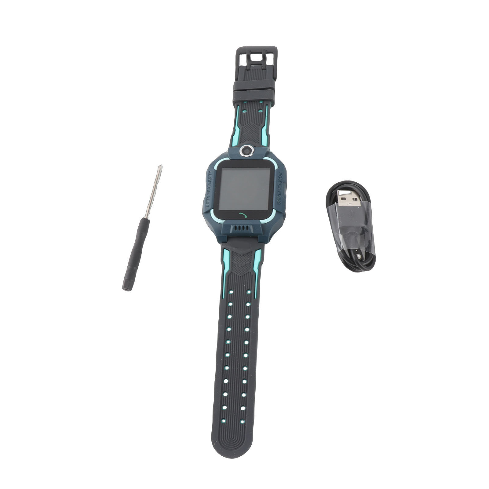 Детские умные часы с 1,44-дюймовым цветным сенсорным HD-экраном, поддержкой 2G GSM, водонепроницаемостью IP67, встроенным телефоном, камерой, функцией видеозвонка и SOS-оповещением для детей, зеленого цвета.