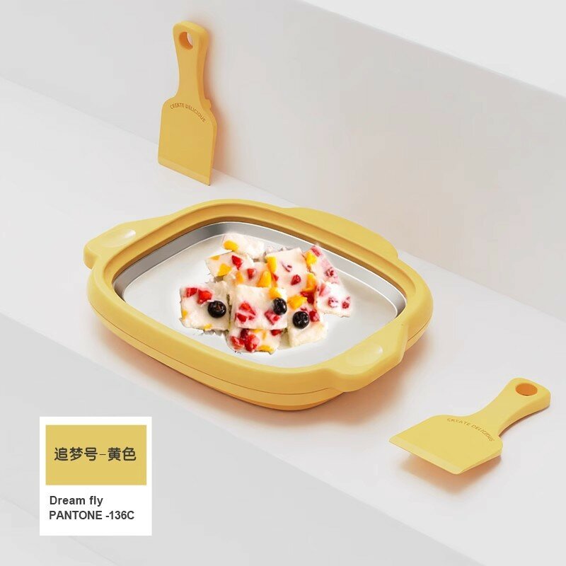 Машина для жареного йогурта для дома, маленькие дети, 304 нержавеющая сталь, домашний DIY аппарат для мороженого, мини-машина для жареного мороженого без розетки