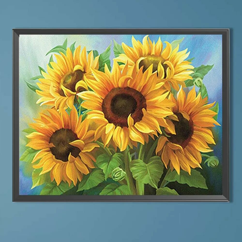 Цифровая картина с подсолнухами 50x40 см без рамы набор для рисования по номерам