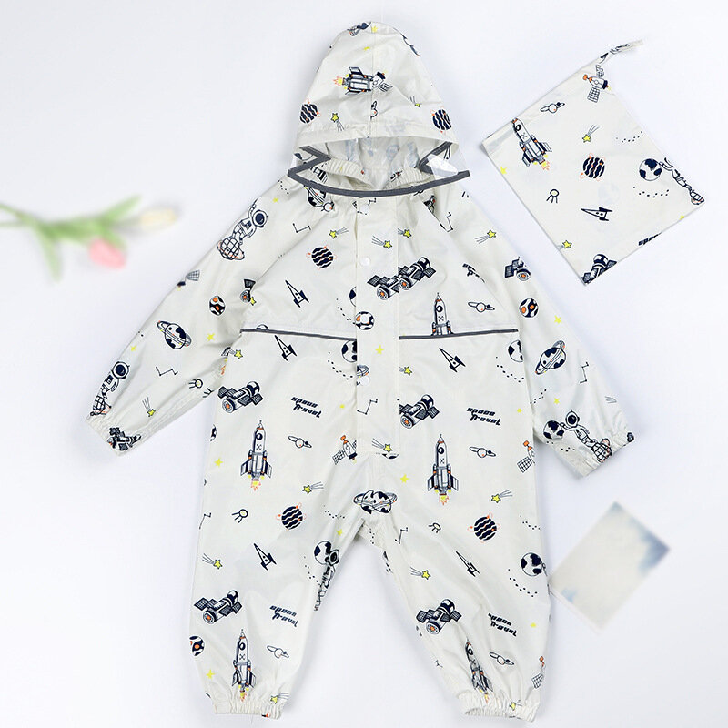 Детский дождевик-комбинезон для детского сада, легкий, с капюшоном, водонепроницаемый, для мальчиков и девочек, легкие водонепроницаемые штаны