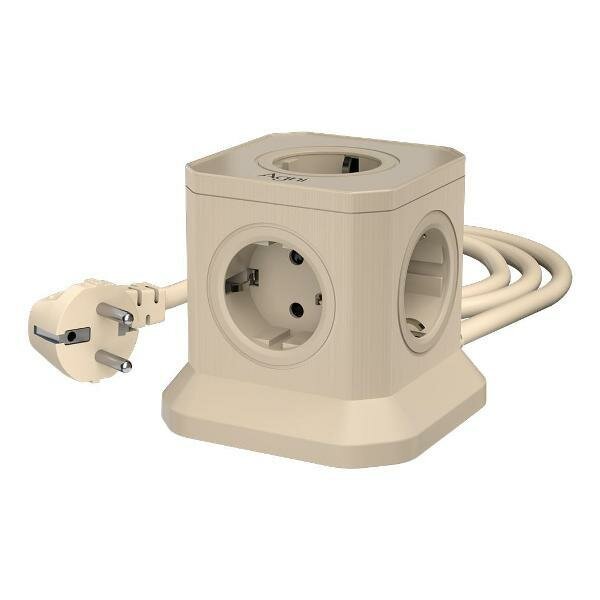 Сетевой фильтр AGNI башня 5 розеток, 5 метров, слоновая кость