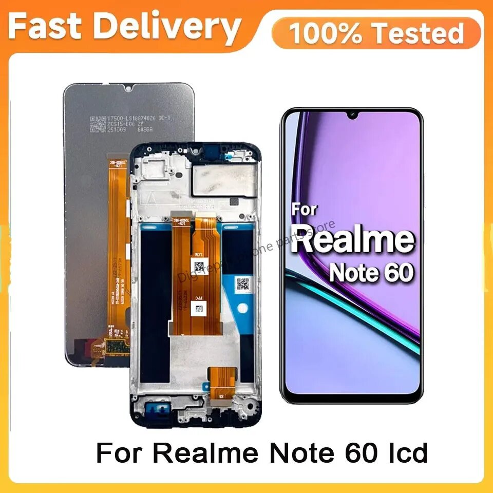 Запасные части: 6,74-дюймовый IPS-дисплей для Realme Note 60, ЖК-дисплей с сенсорным With Frame