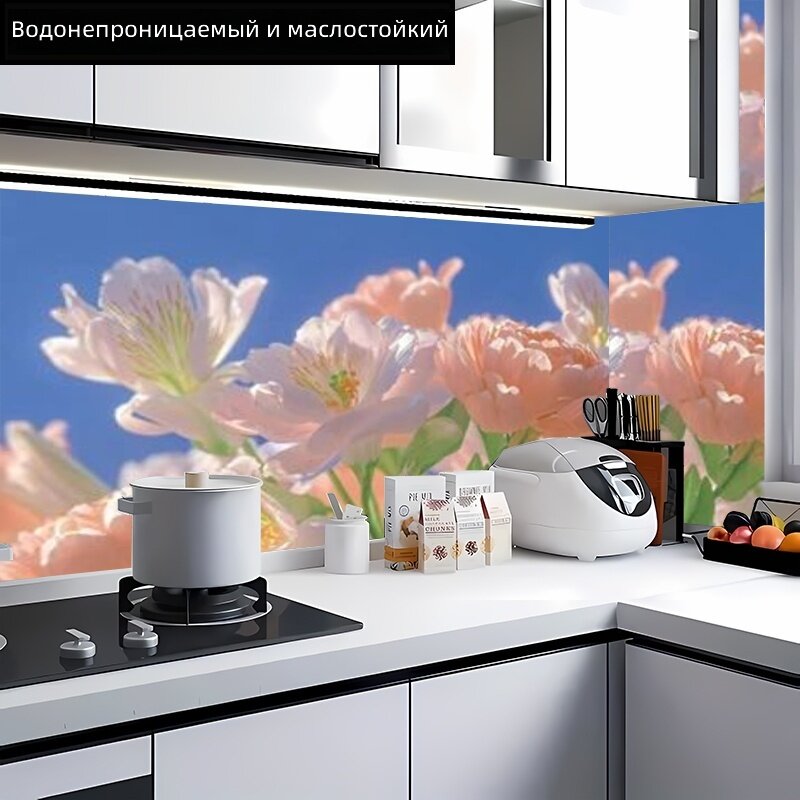 Самоклеящиеся кухонные обои из винила, водостойкие, маслостойкие, термостойкие, для шкафов, ящиков и плитки, размер 23,62 x 39,37 дюйма