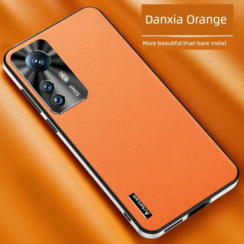 Чехол для Xiaomi 12 - Фанера из искусственной кожи «Данься Оранжевый» ультратонкий ударопрочный с встроенным ободком