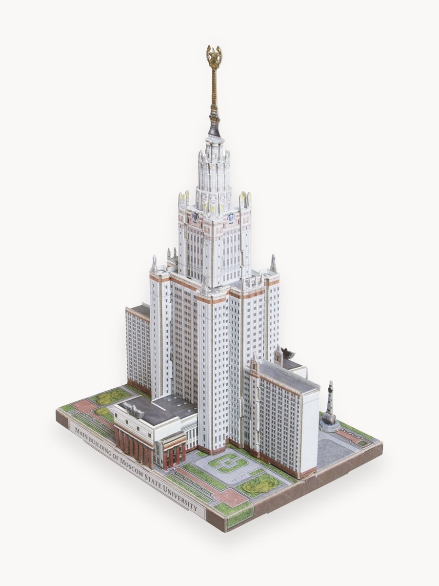 Сборная модель Умная Бумага "Главное здание МГУ" У642, 53 деталей, от 7 лет, картон, красный