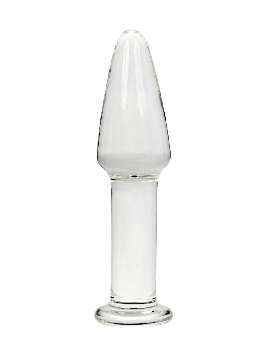 Прозрачный анальный плаг из стекла на длинной ножке - 12 см, прозрачный