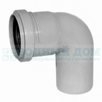 Отвод угол канализационный 40х90гр (серая)