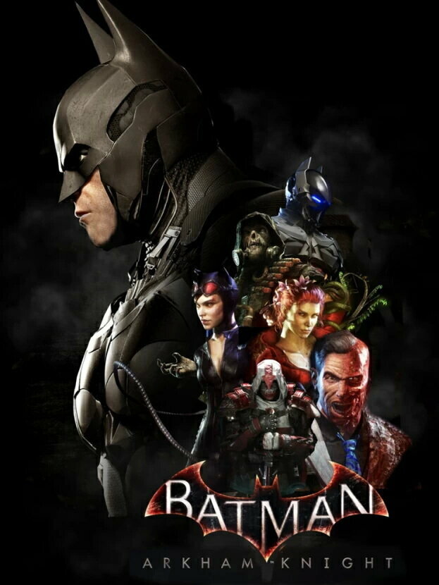 Плакат, постер Batman: Arkham Knight, Бэтмен: Рыцарь Аркхема на бумаге, размер 30х42см