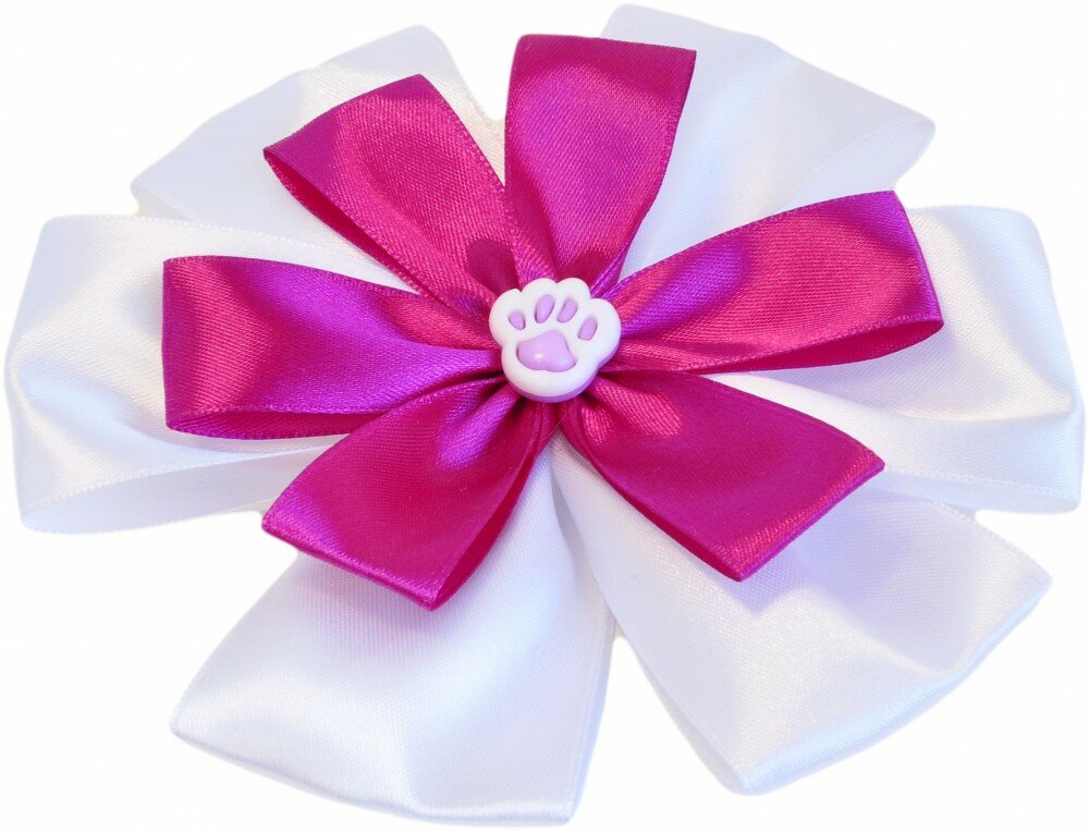 Украшения ручной работы. Резинка-цветок большая. Белый-фиолетовый