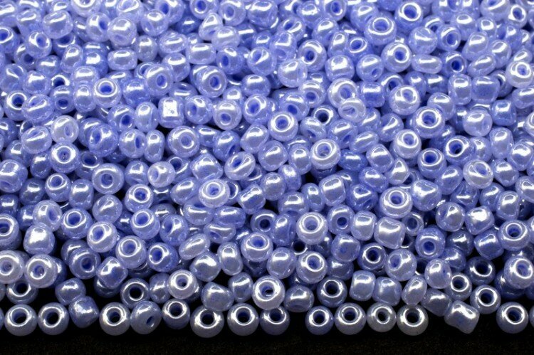 Бисер китайский круглый размер 12/0, цвет 0146 сиреневый непрозрачный, блестящий, 450г
