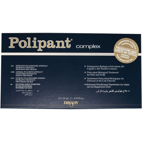 Ампулы против выпадения волос Dikson с плацентарными растительными экстрактами, 12*10 мл