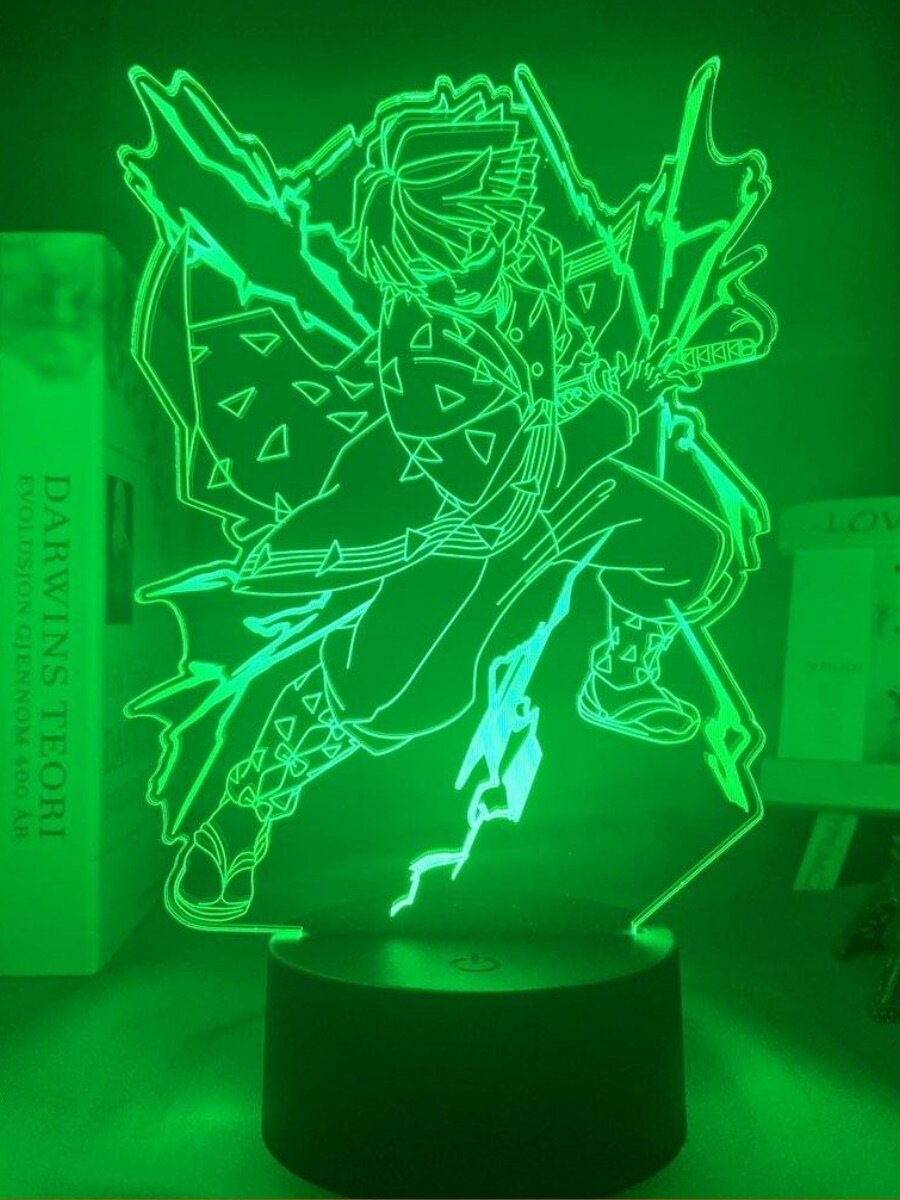 Ночник Аниме Клинок, Рассекающий демонов - Anime Demon Slayer. Подарок фанату аниме и манги — декор в комнату с любимыми персонажами, в стиле отаку и японской анимации.