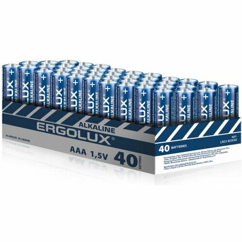 Батарейка AAA щелочная Ergolux LR03 в упаковке 40 шт.