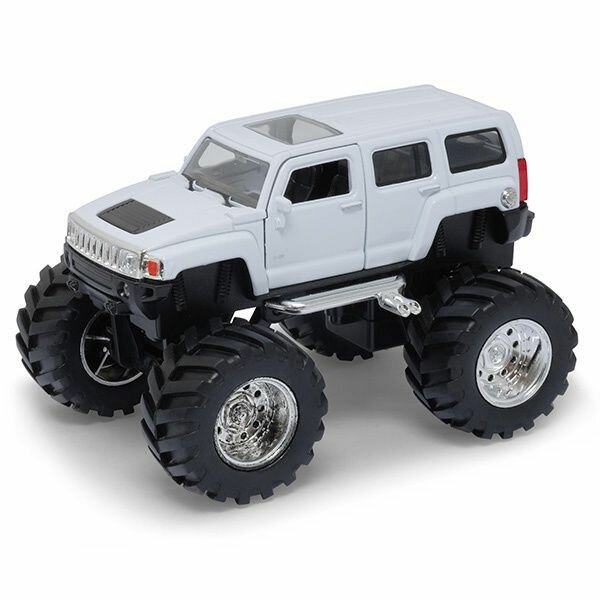 Внедорожник Welly Hammer H3 Big Wheel (47001) 1:34, белый