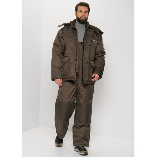 Костюм зимний Huntsman Полюс цвет Хаки ткань Cell, разм. 64-66/182-188