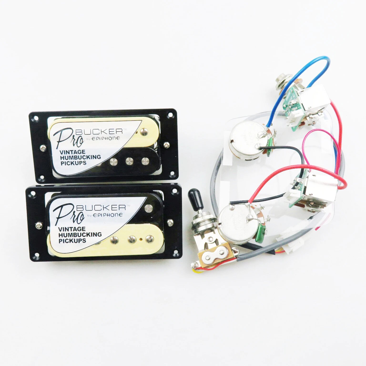 ПроБакер Alnico 5 хамбакер для электрогитары Белый, Zebra Black Frame