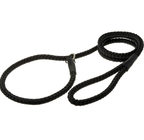 Hello Pet Поводок-удавка с кольцом "нейлоновый канат" 12мм*170см(черный) PDE1268BL