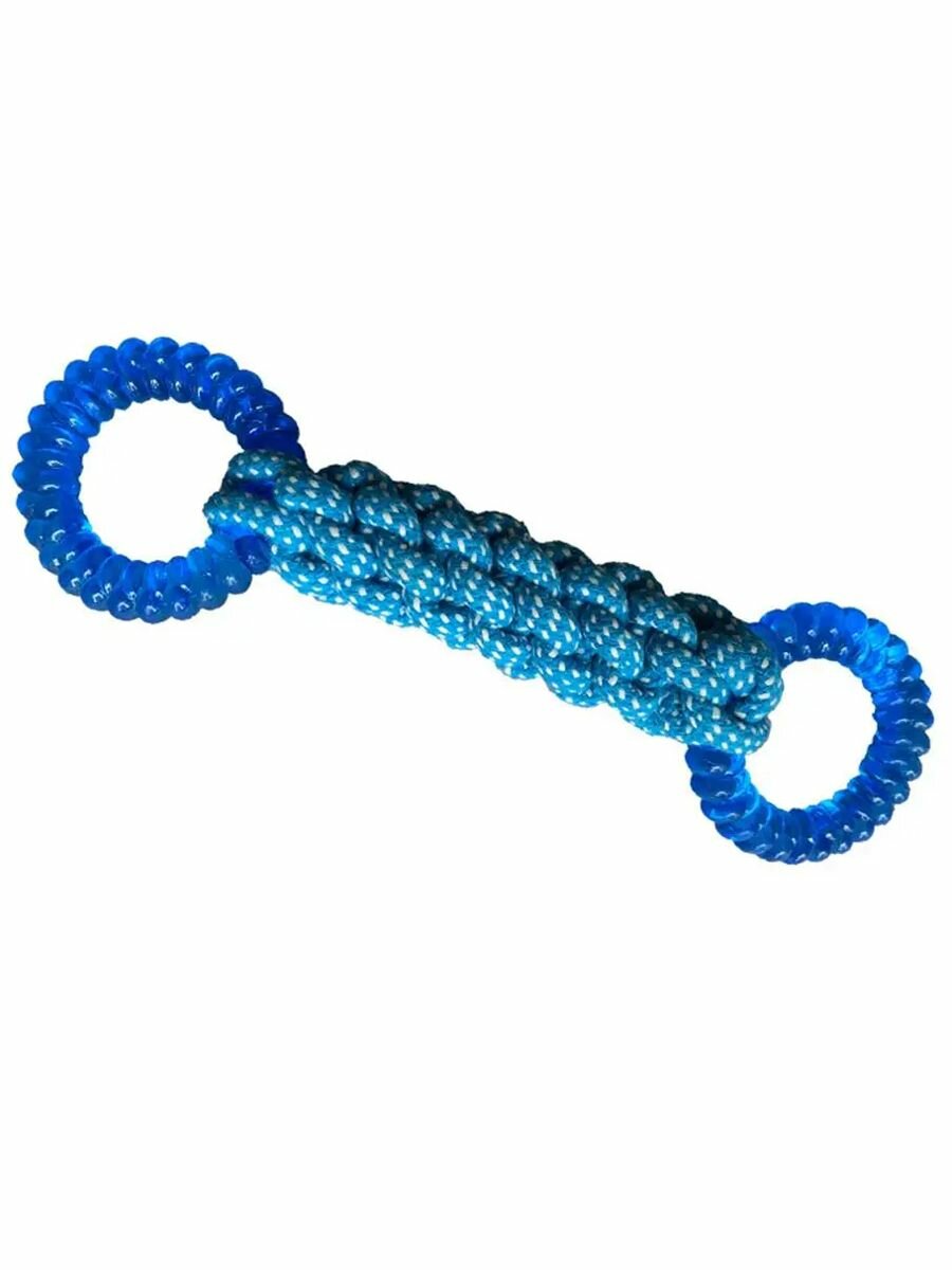 Игрушка для собак "Канат плетёный с кольцами" 28см.